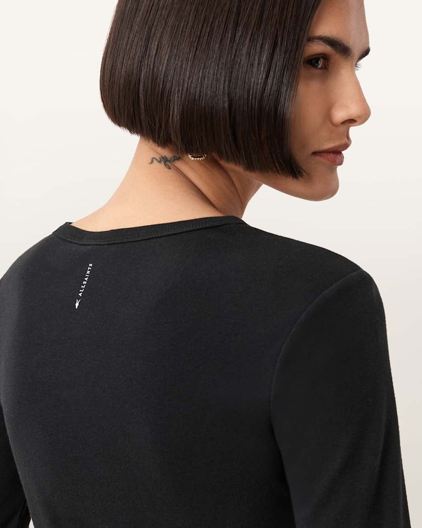 Stevie Slim Fit Long Sleeve T-Shirt Black | ALLSAINTS US